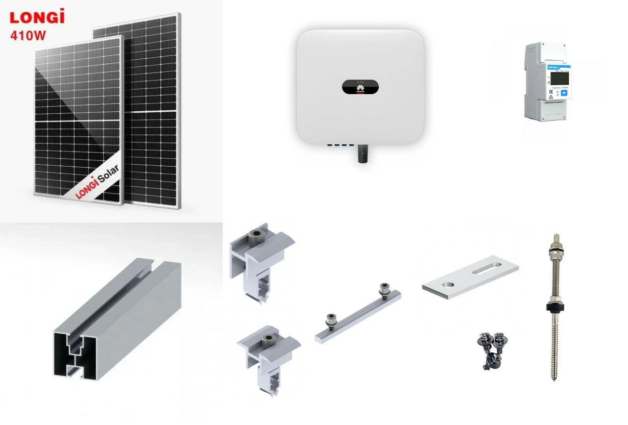 Kit sistem solar fotovoltaic 8KW (8.2KW) trifazic, ON-GRID cu 20 ...