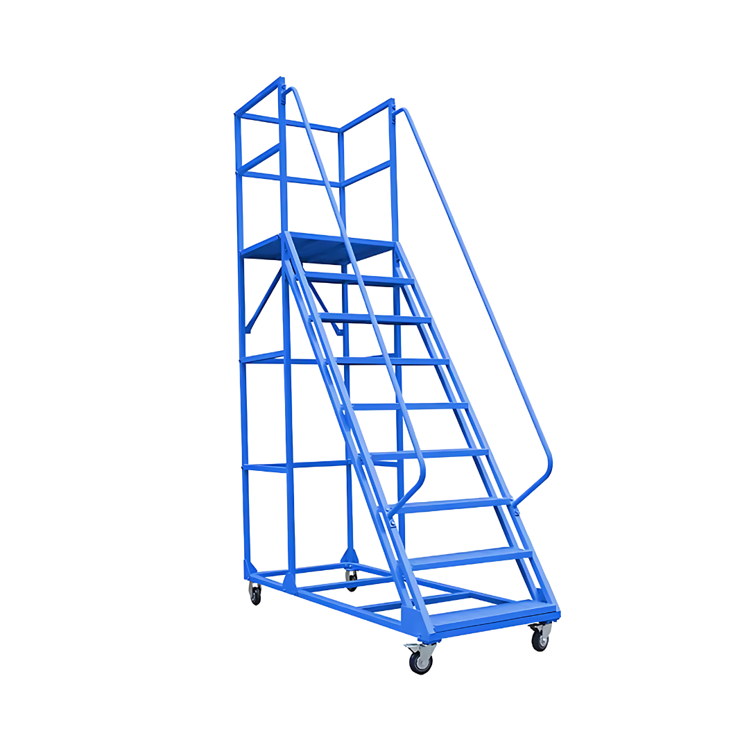 Scară profesională mobilă cu platformă si balustradă de protectie 1600 ...