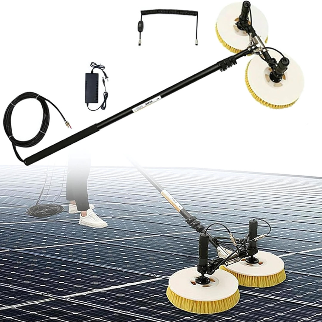 Perie dubla de curatat panouri fotovoltaice cu cablu de alimentare ...