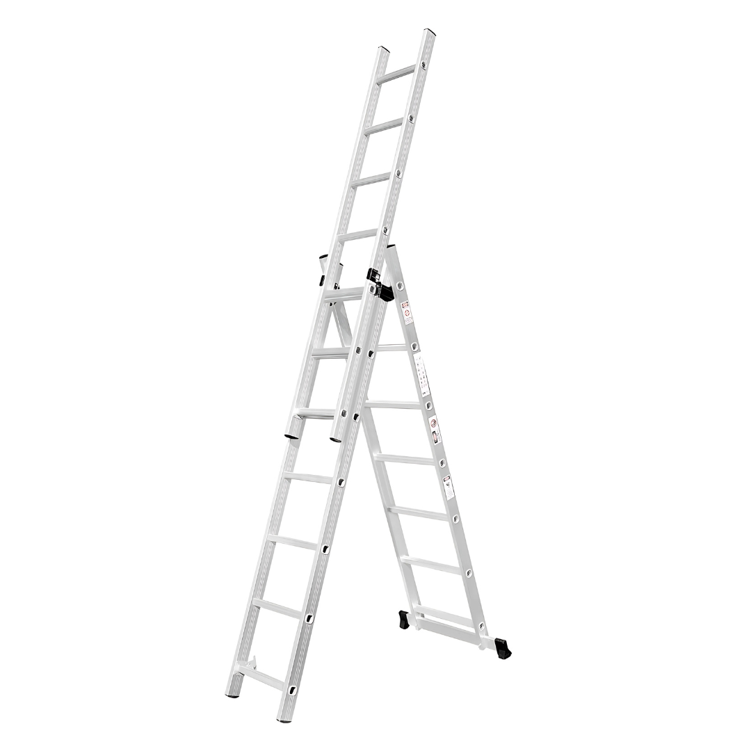 Scara profesionala din aluminiu,3 tronsoane 3 x 7 trepte - SmartHeater.ro