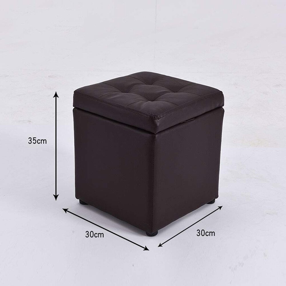 Taburet cu spațiu de depozitare, 30x30x35cm, Alb – Design modern din ...