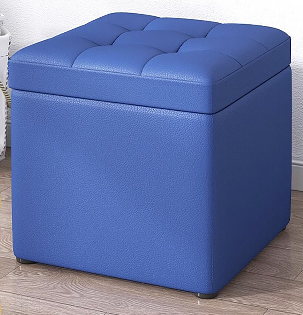 Taburet cu spațiu de depozitare, 30x30x35cm, Albastru – Design modern ...