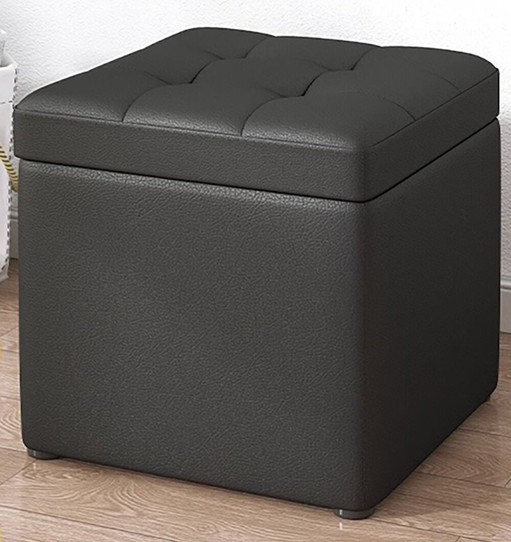 Taburet cu spațiu de depozitare, 30x30x35cm, Negru – Design modern din ...