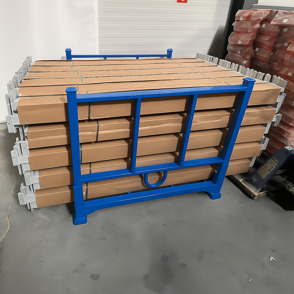 Cusca metalica pliabila si stivuibila pentru depozitare industriala ...